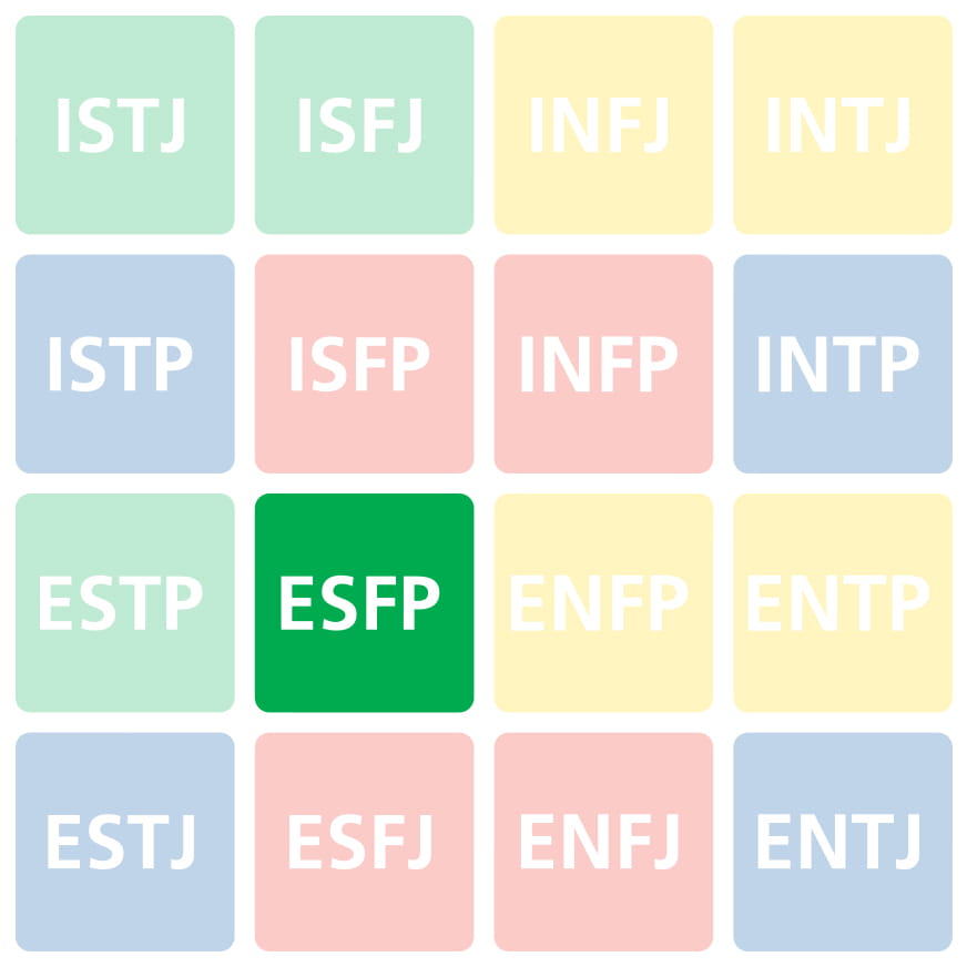 ESFP Persönlichkeitsprofil – Myers Briggs (MBTI) Persönlichkeitstypen
