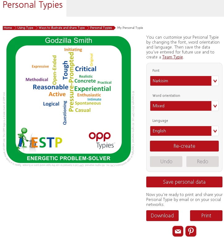 New sharing options MBTI Step II Personal Typies| The Myers-Briggs Co.